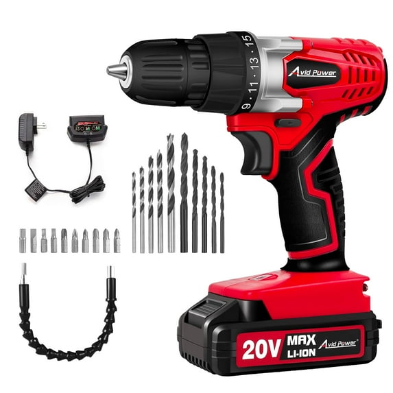 AVID POWER 20V MAX Lithium lon Cordless Drill Set, Power Drill Kit with ...