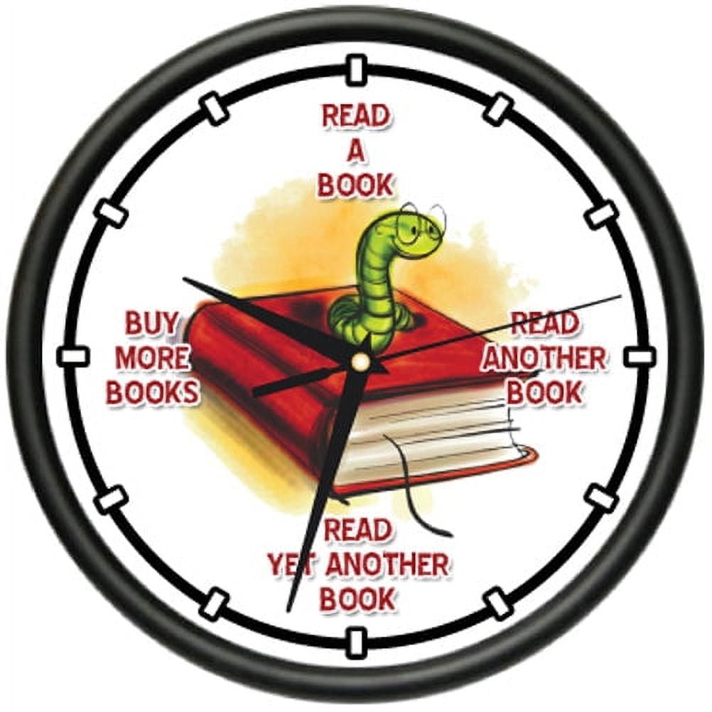 AVID READER Wall Clock book worm books novels book lover library nerd ...