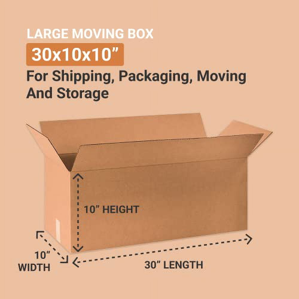 AVIDITI Shipping Boxes Large 30"L x 10"W x 10"H , 20-Pack | Corrugated ...