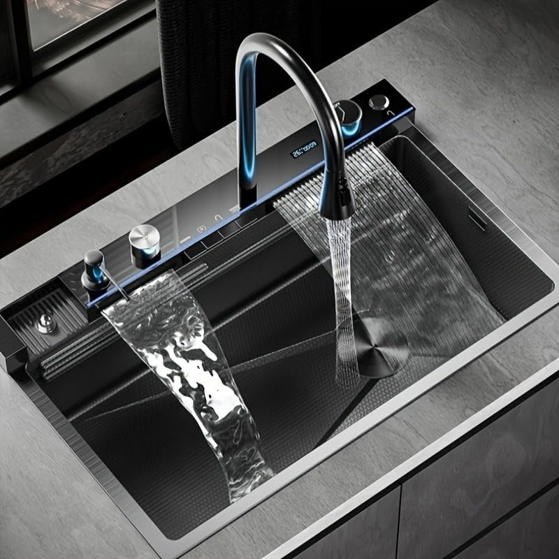 AVIER Digital integrated multifunction sink waterfall sink all in one ...