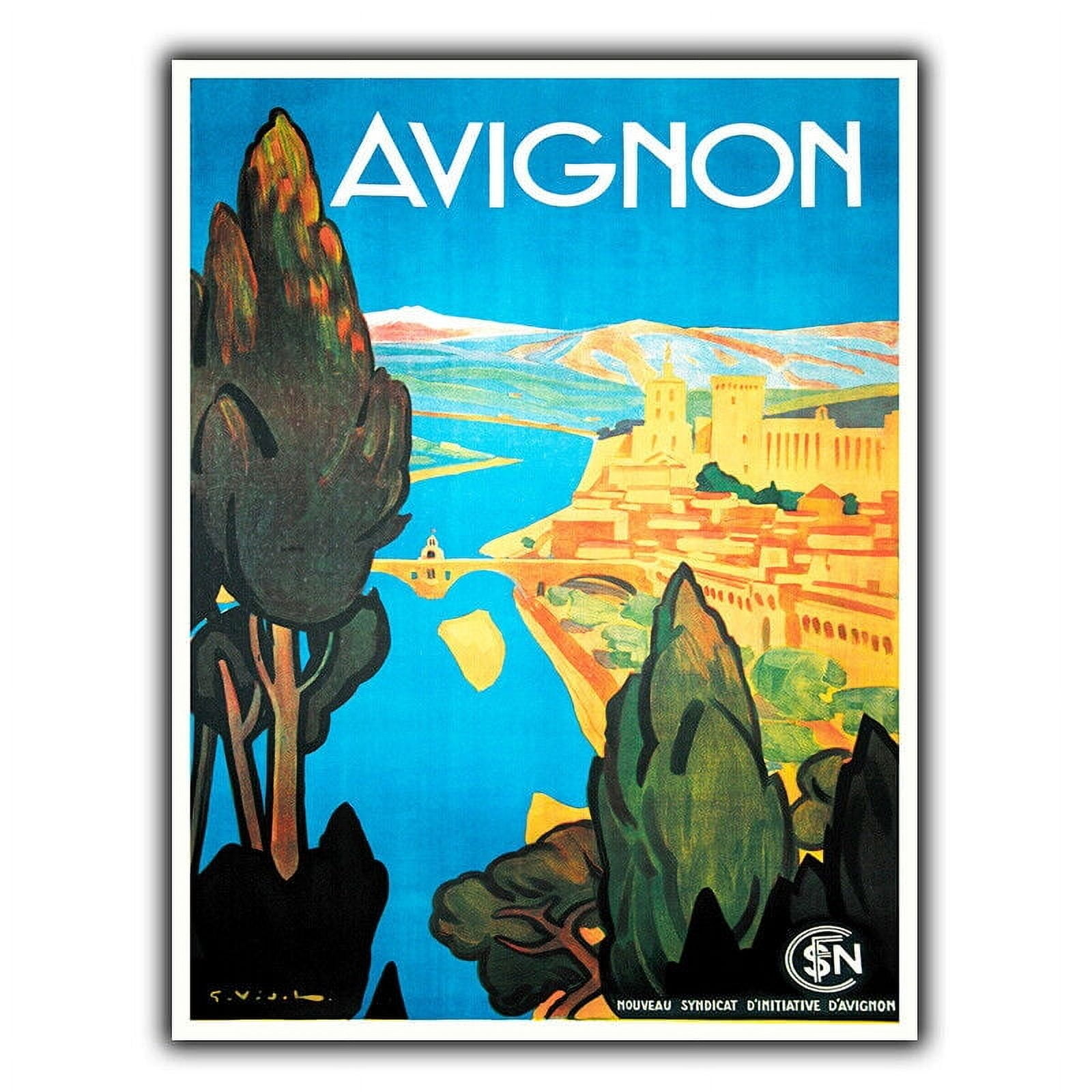 AVIGNON FRANCE METAL SIGN PLAQUE Vintage Retro Travel Holiday Advert ...