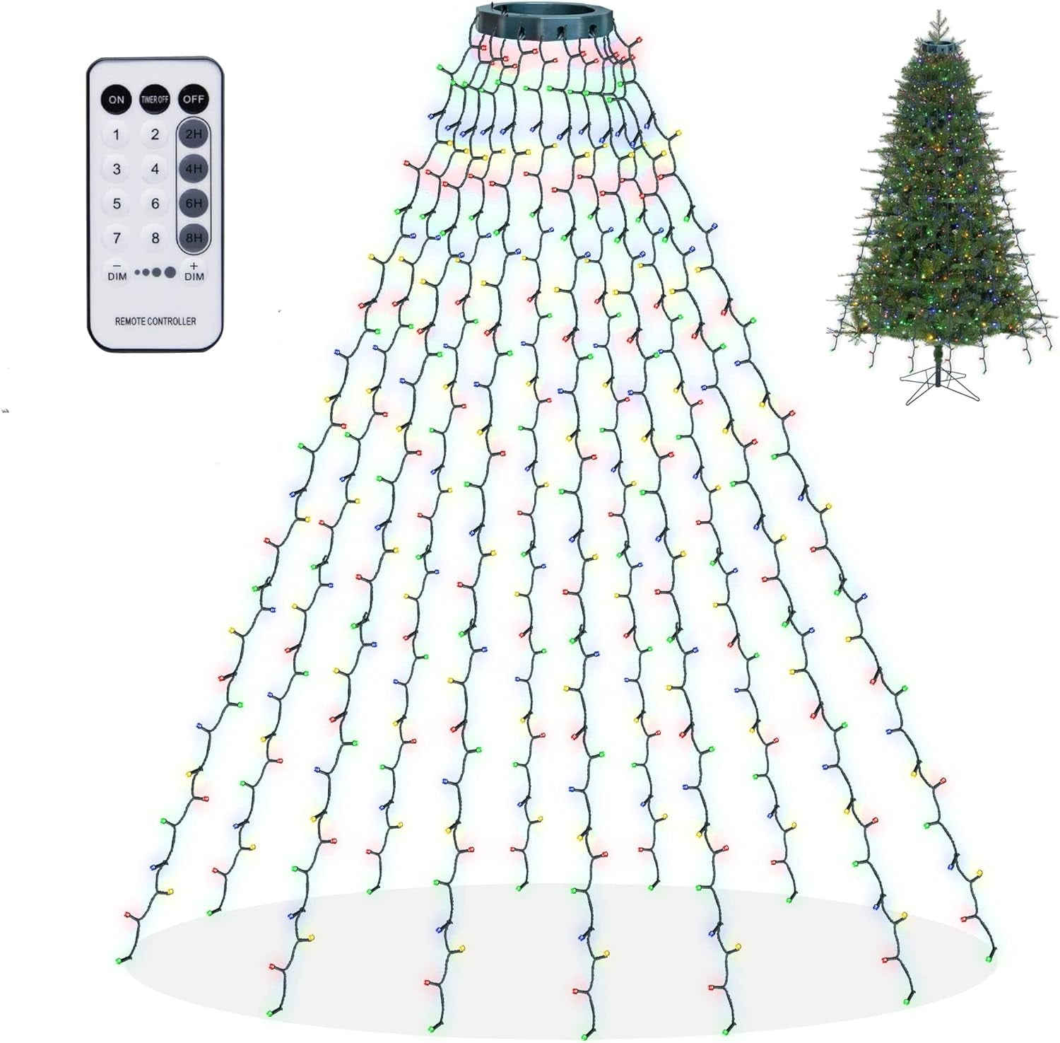 AVIRO Smart Christmas Tree Lights, 448 LED Color Changing Waterfall ...