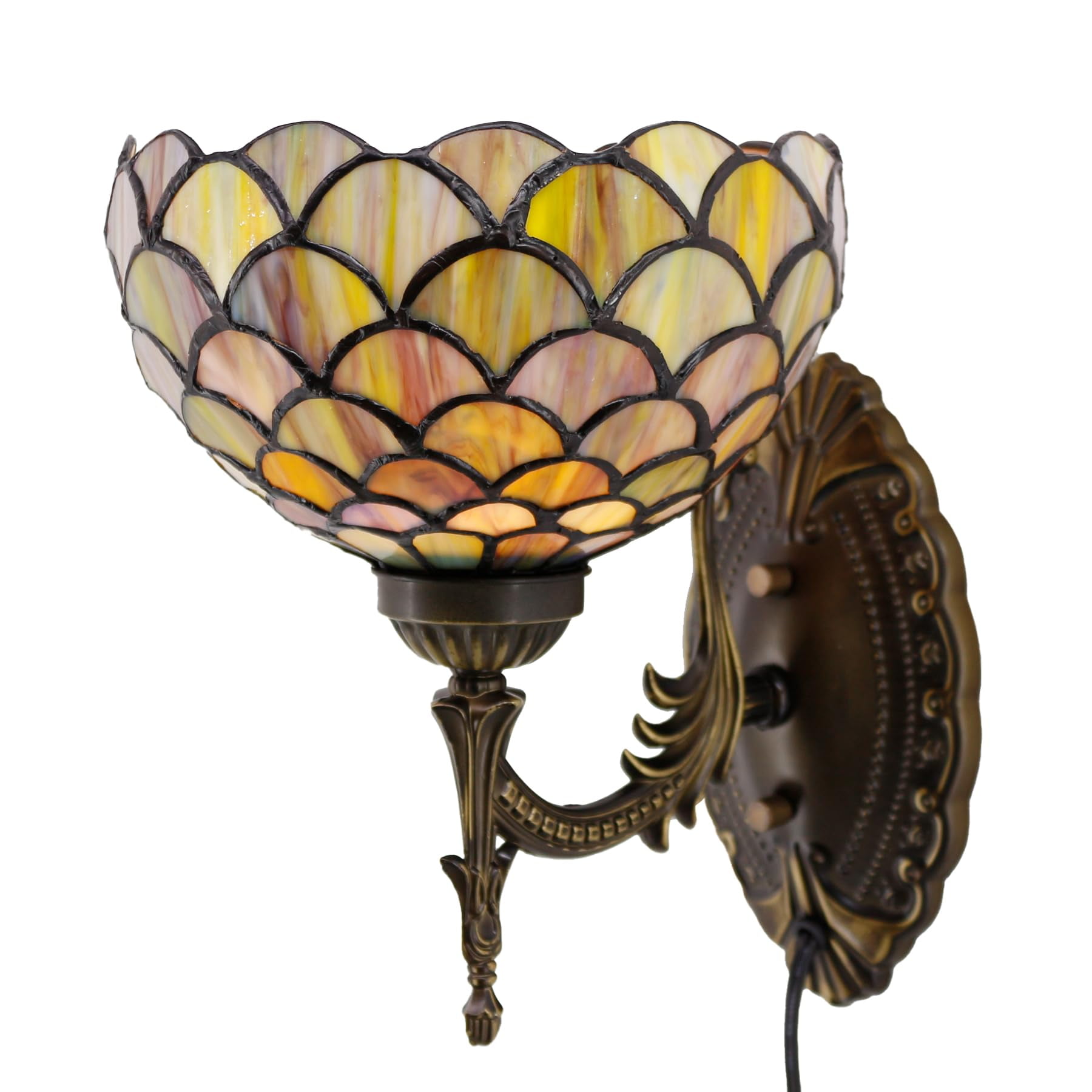 AVIVADIRECT Tiffany Wall Sconce Lamp Plug in or Hardwire Wall Light ...