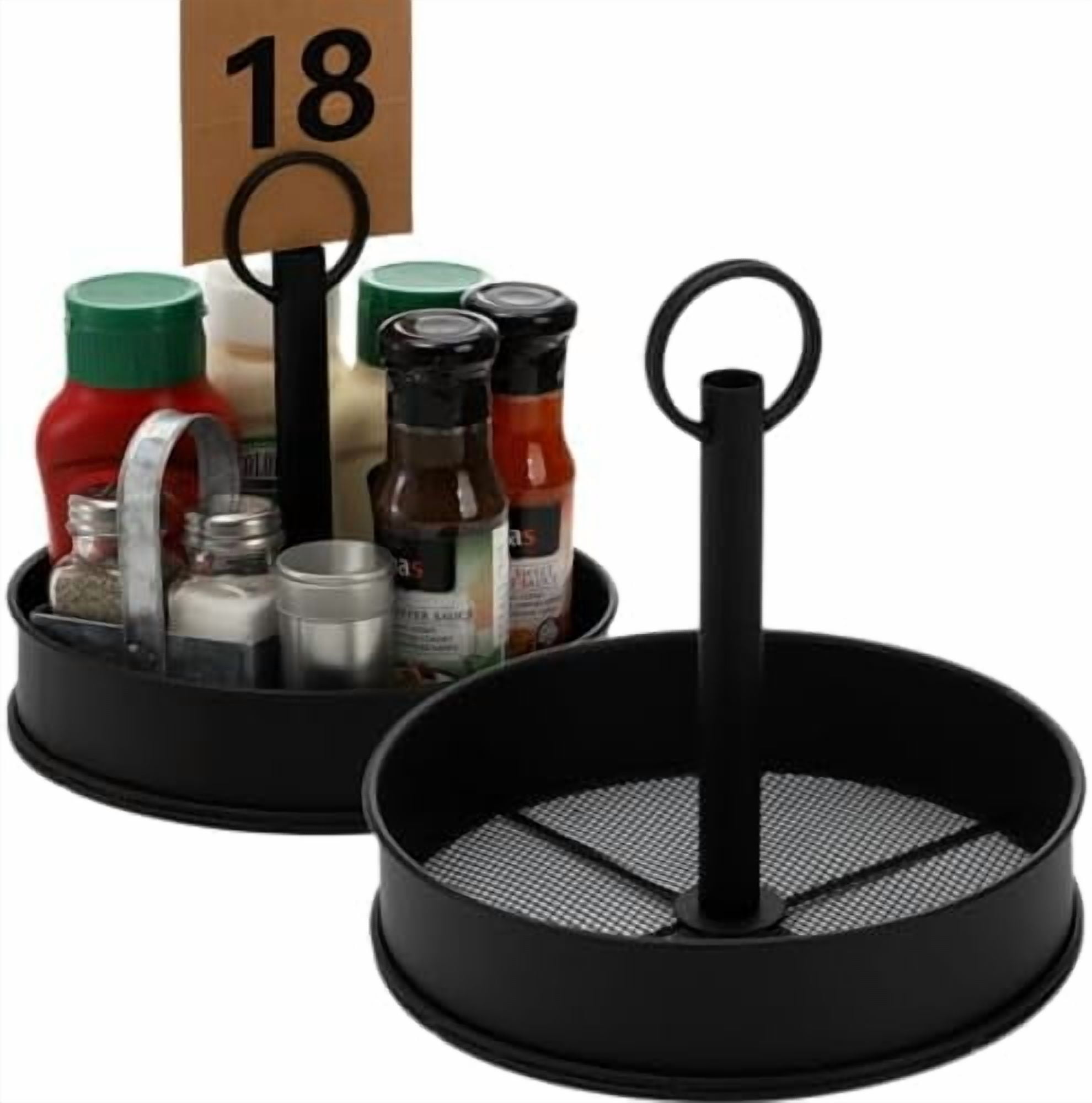 AVLA 2 Pack Steel Condiment Caddy, Rust-Resistant Seasoning Sauce ...