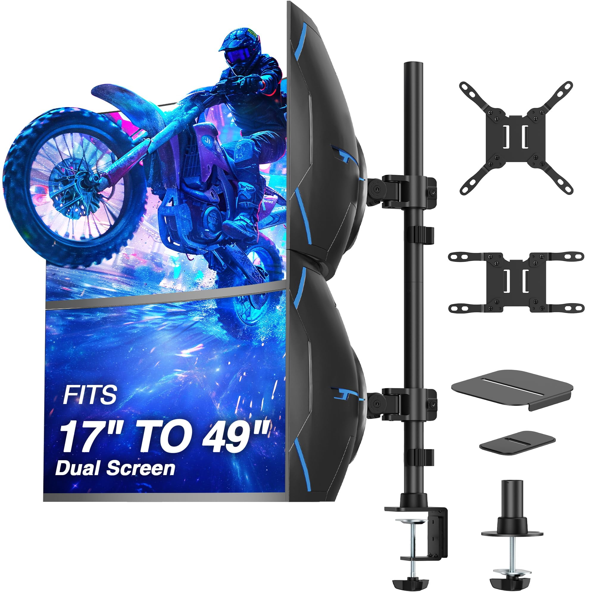 AVLT Dual 49 Inch Stacking Monitor Pole Mount - Stack 44 lbs Super ...