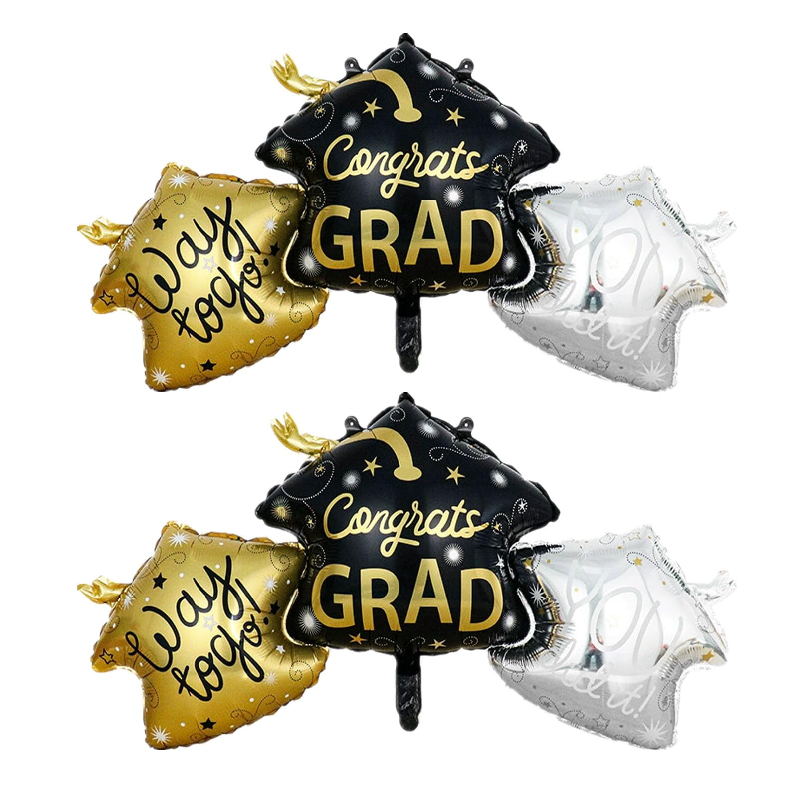 AVMBC Grad Cap Balloons KEF16 | Graduation Cap Star Balloons | Black ...