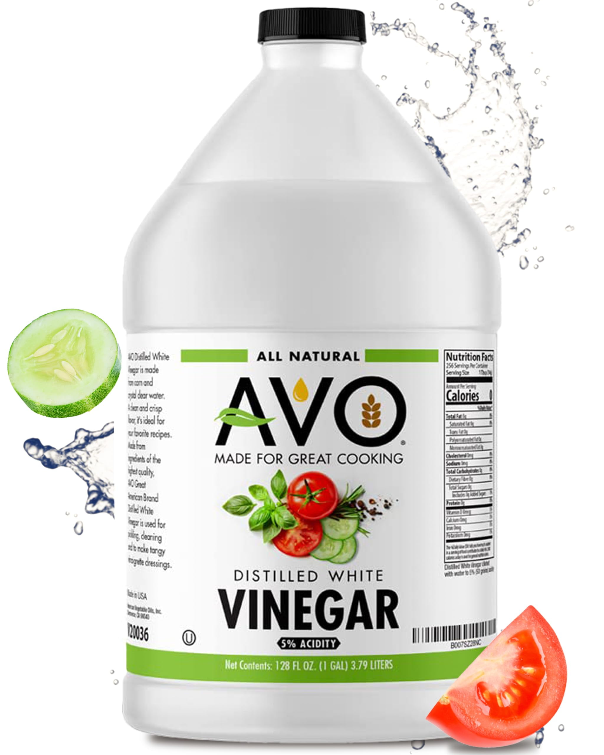 AVO 1 Gallon (128 IEF31 oz) Pure Natural Distilled White Vinegar - 5% Acidity - Walmart.com