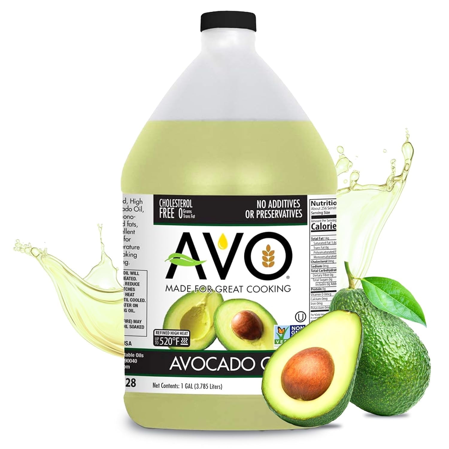 AVO NON GMO 100% Avocado Oil, 1 Gallon 128 Fl-oz, NO Preservatives ...