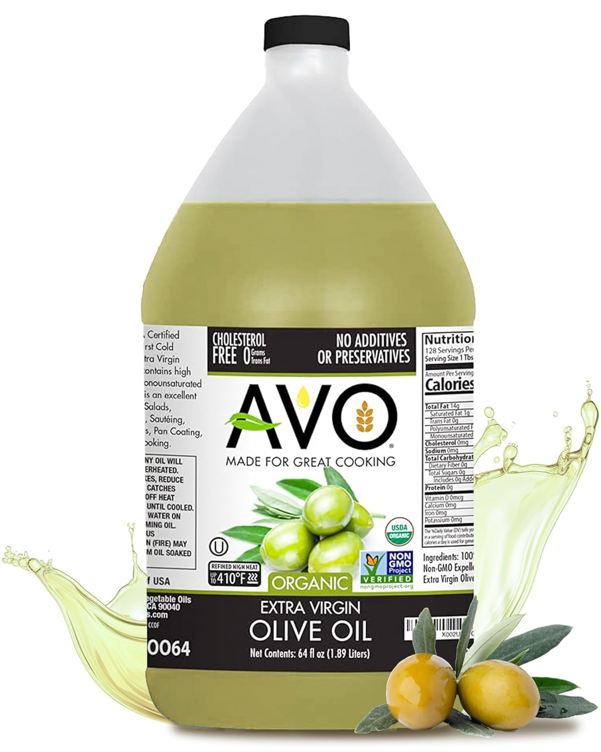 AVO Organic Extra Virgin Olive Oil, 64 Fl oz - 100% Pure, No ...