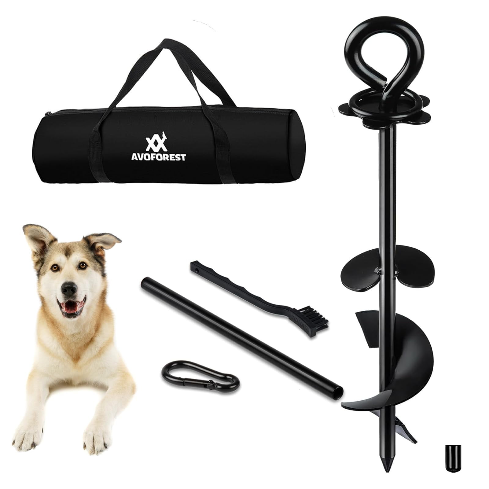 AVOFOREST Dog Tie Out DHF10 Stake, Dog Anchor for up to 210 lbs, Heavy ...