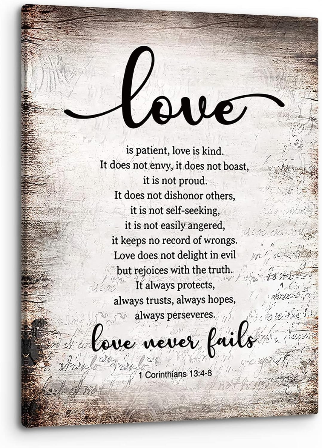 AVOI 1 Corinthians 13:4-8 Love Never Fails Retro Wall Art,Christian ...