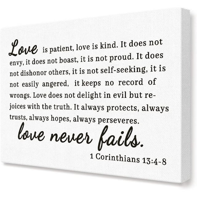 AVOI 1 Corinthians 13:4-8 Wall Art Canvas,Bible Verse Christian Canvas ...