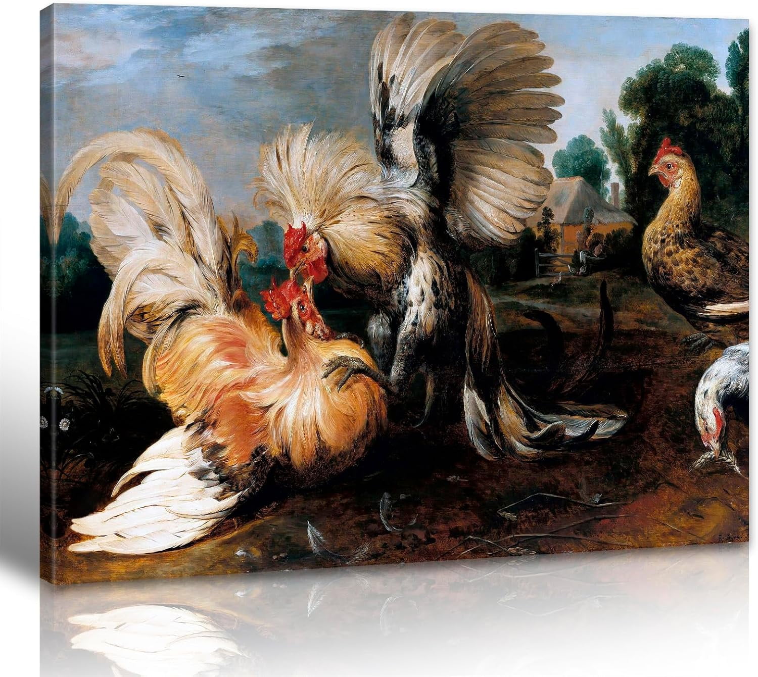 AVOI 12"×16" Unframed Rooster Wall Art Oil Painting - Farmhouse Kitchen ...