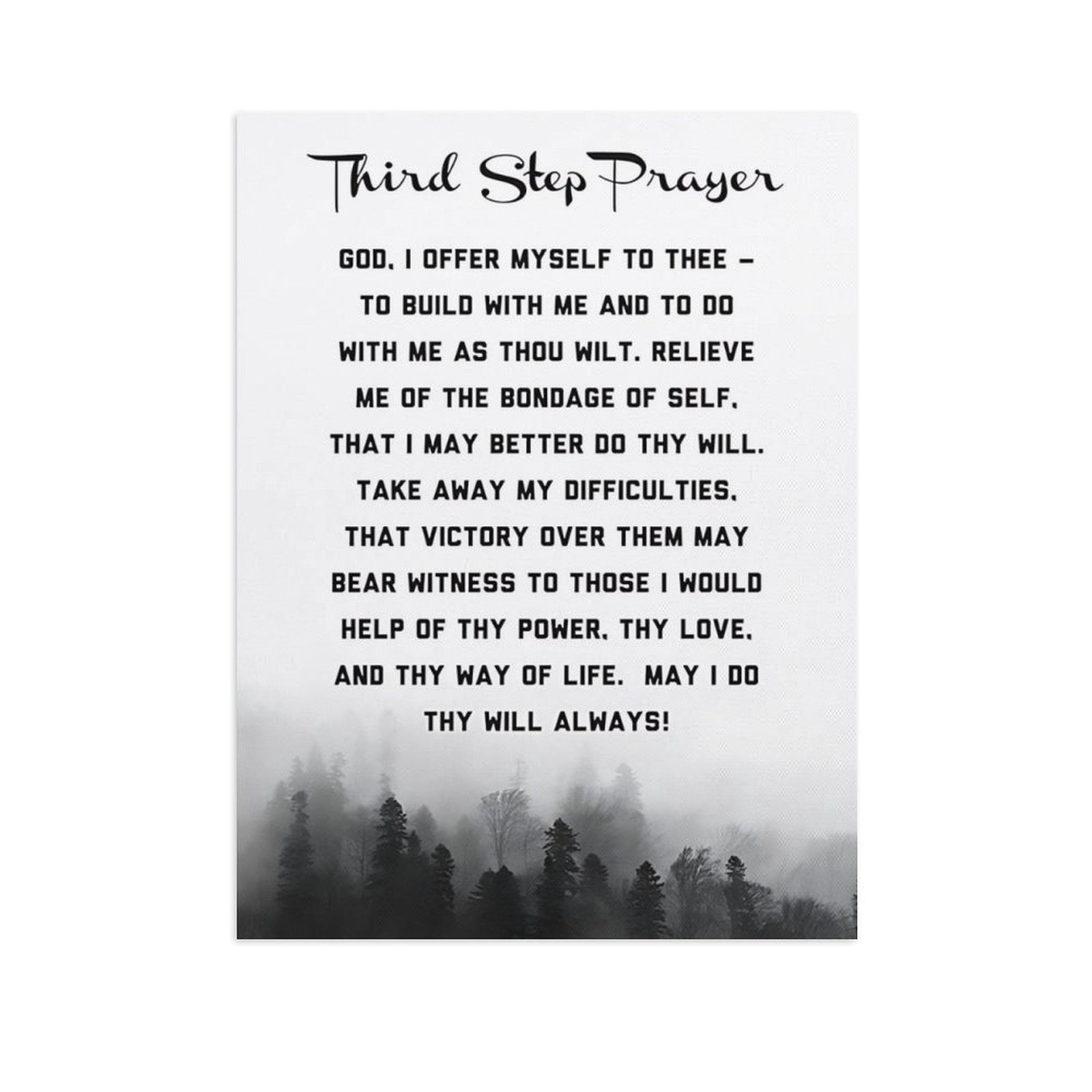 AVOI 3rd Step Prayer Poster - AA - NA - Alcoholics and Narcotics ...