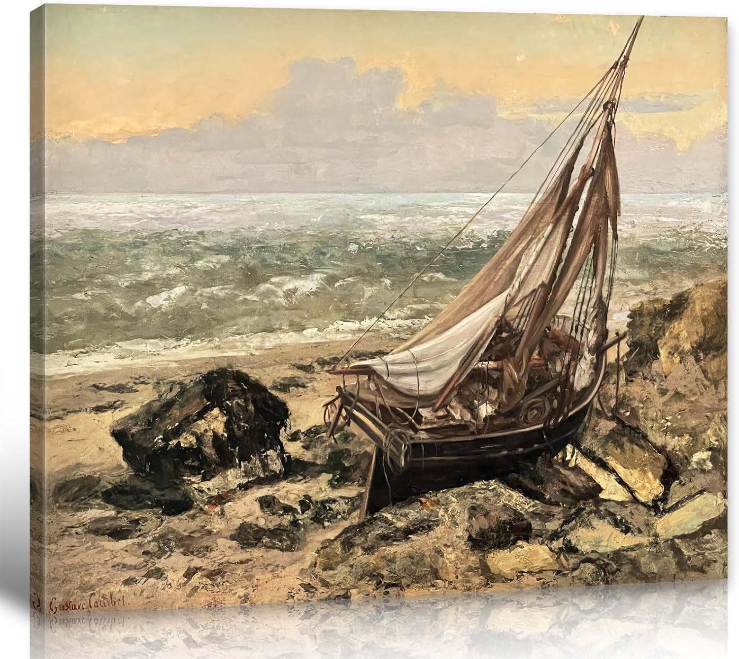 AVOI 9×11 Framed Vintage Rustic Boat Canvas Wall Art Prints - Coastal ...