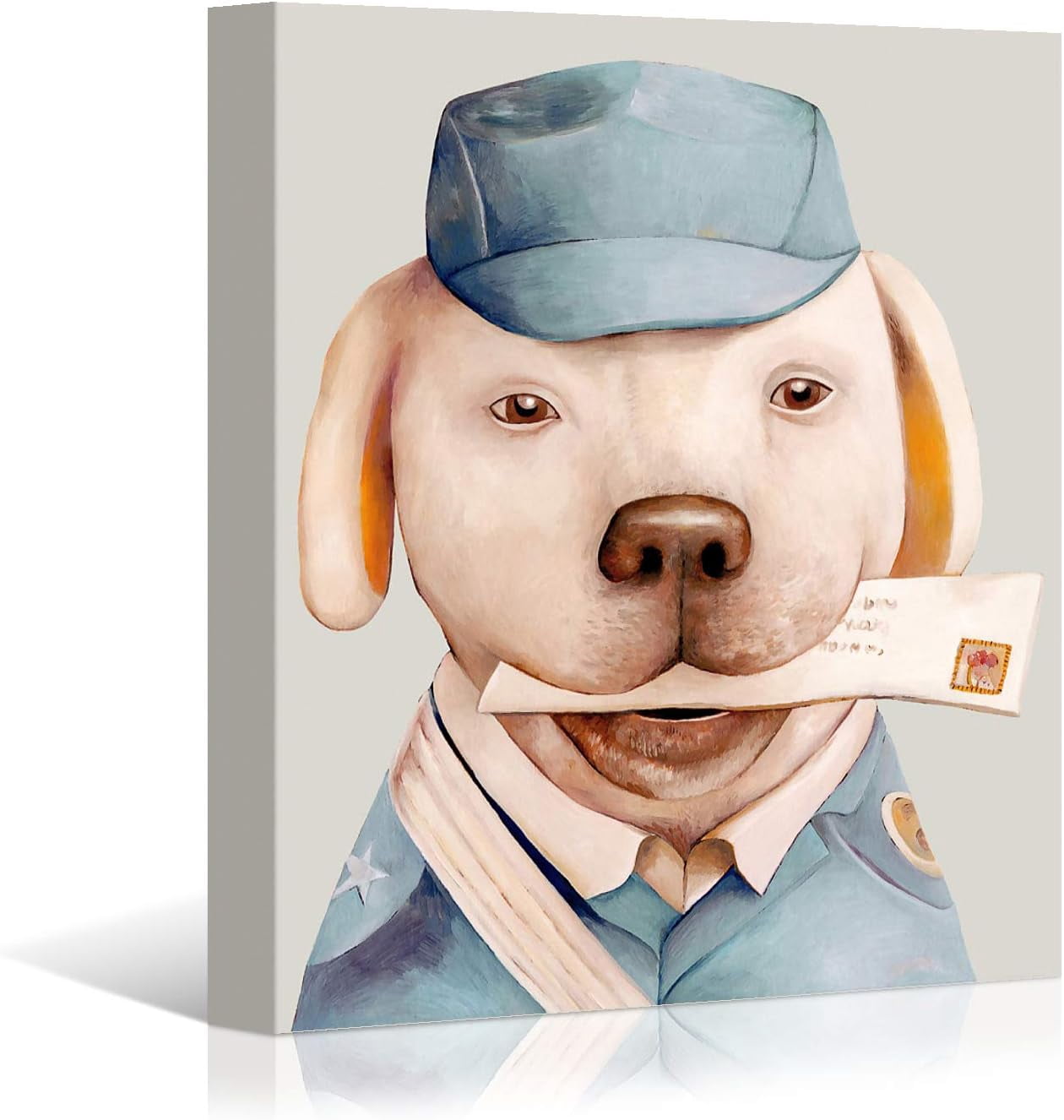 AVOI A Dog Wearing a Blue Express Clothing Picture Wall Art on Canvas ...