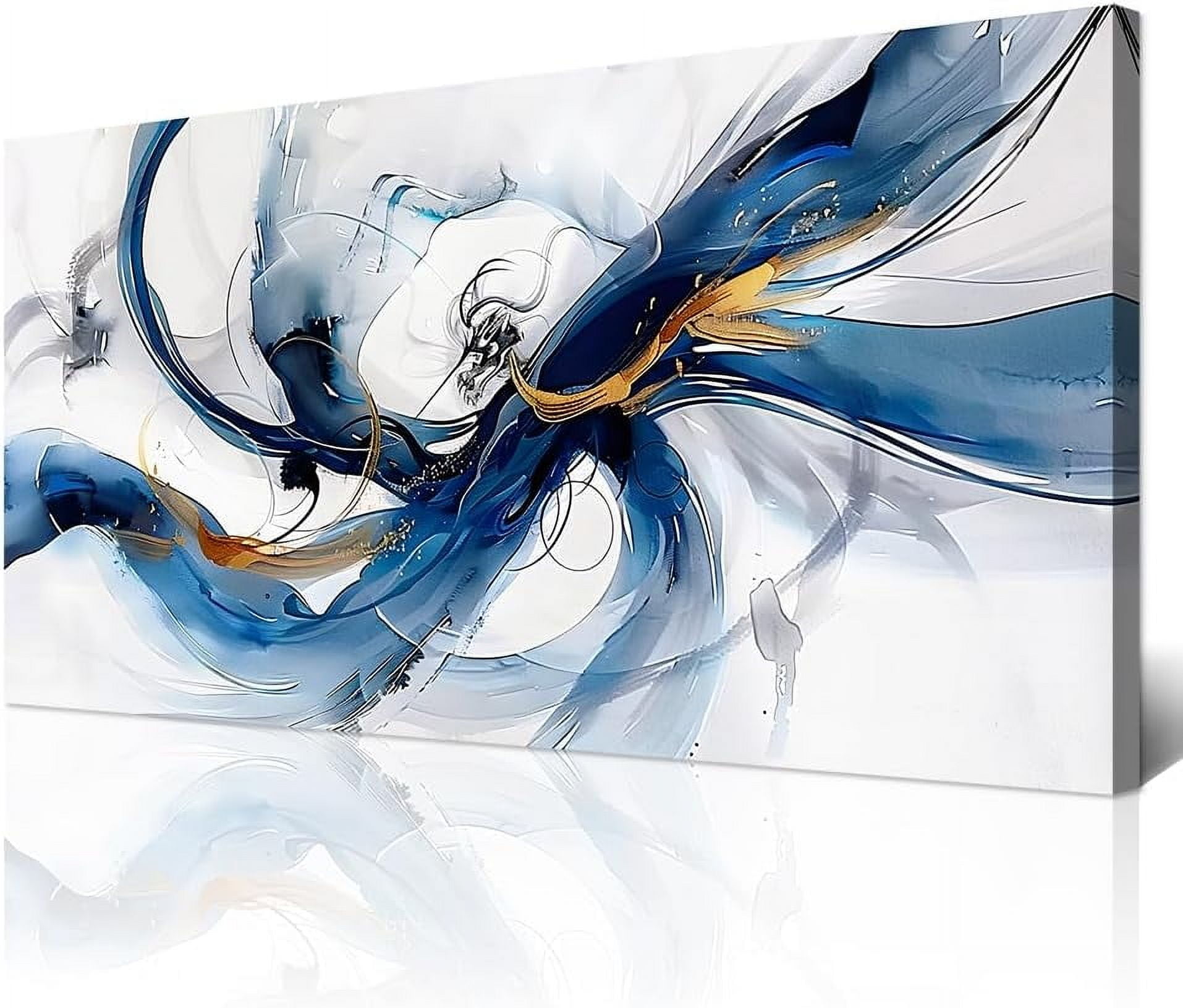 AVOI Abstract Art - Blue Watercolor Paintings for Living Room, Office ...