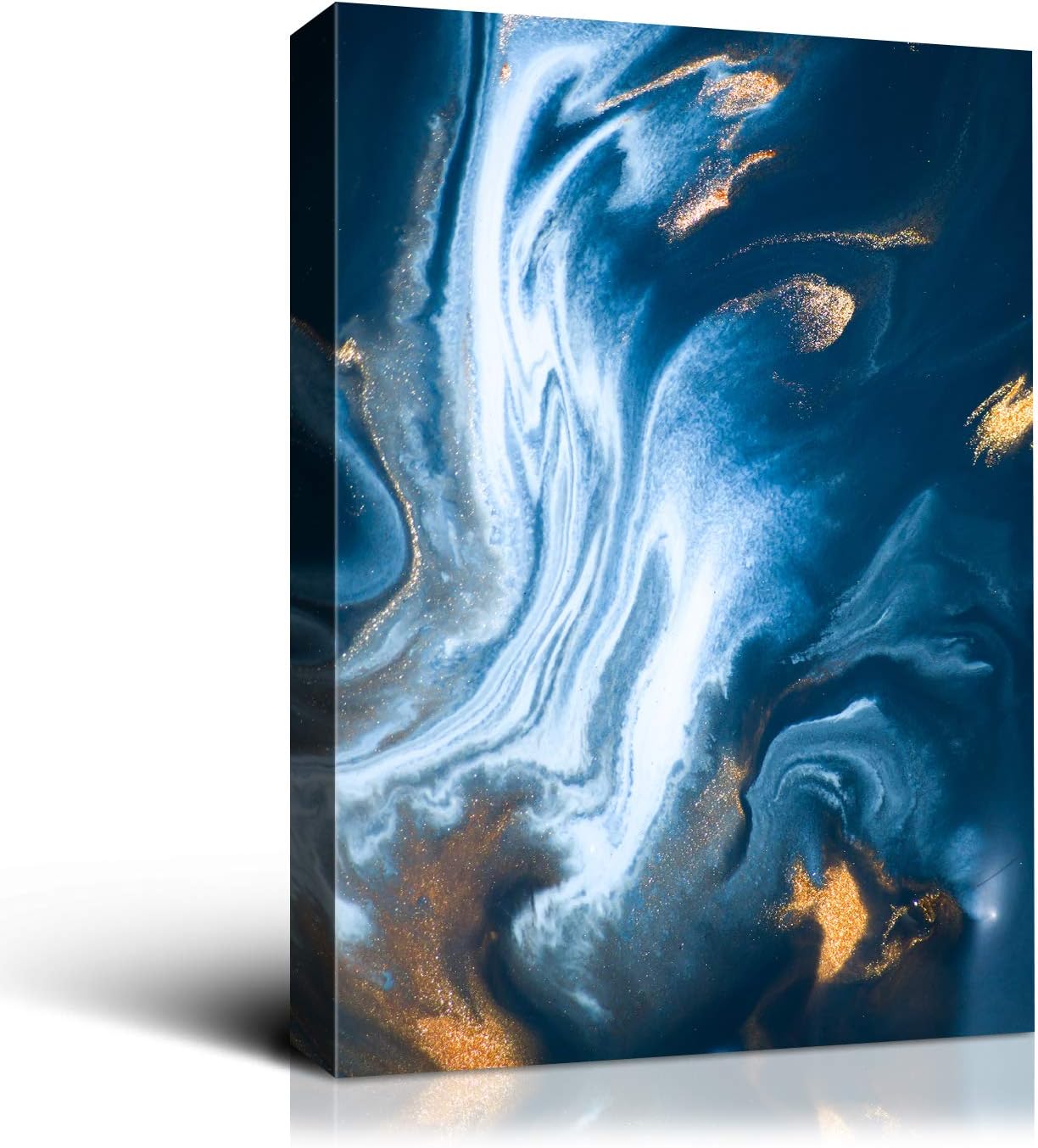 AVOI Abstract Blue and Gold Marble Picture Wall Art Prints on Canvas ...