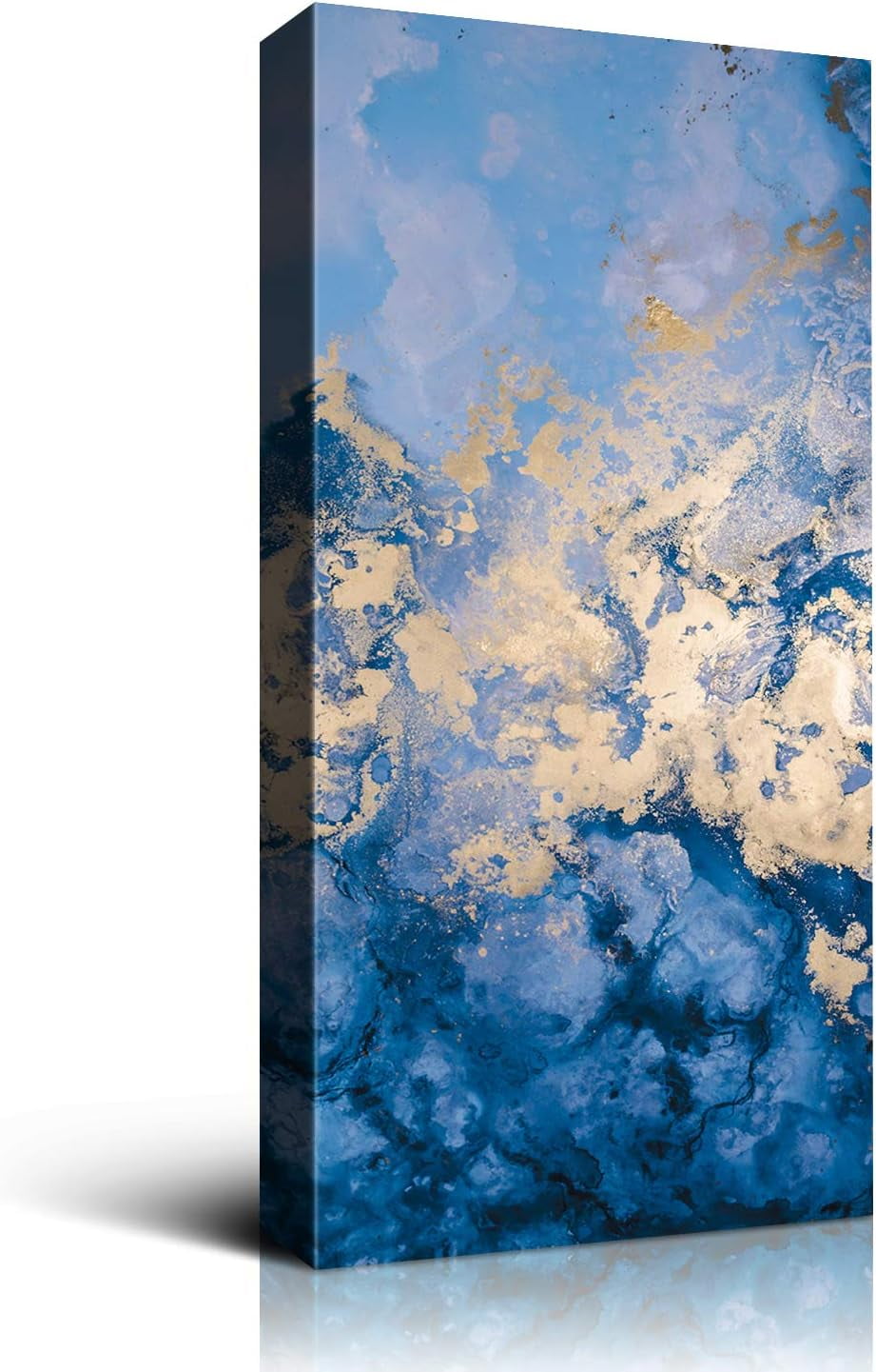 AVOI Abstract Blue and Gold Marble Picture Wall Art Prints on Canvas ...