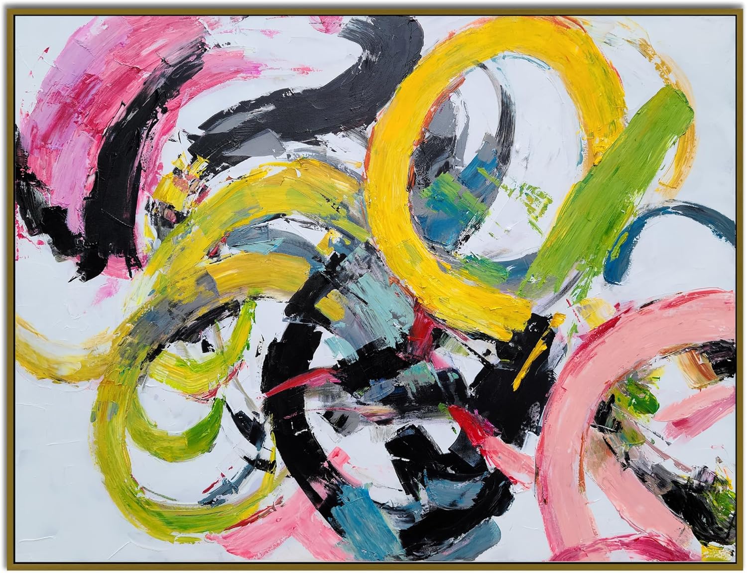 AVOI Abstract Canvas Wall Arts - Hand Painted Textured Contemporary ...