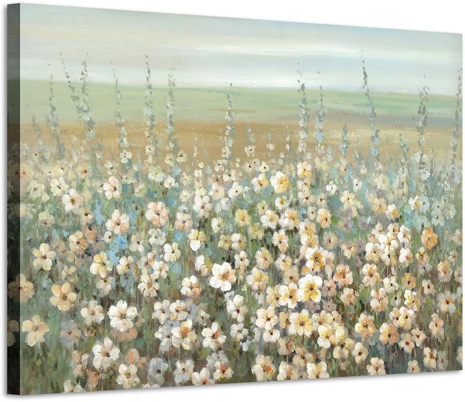 AVOI Abstract Floral Canvas Wall Art - Flower Field Picture Landscape ...