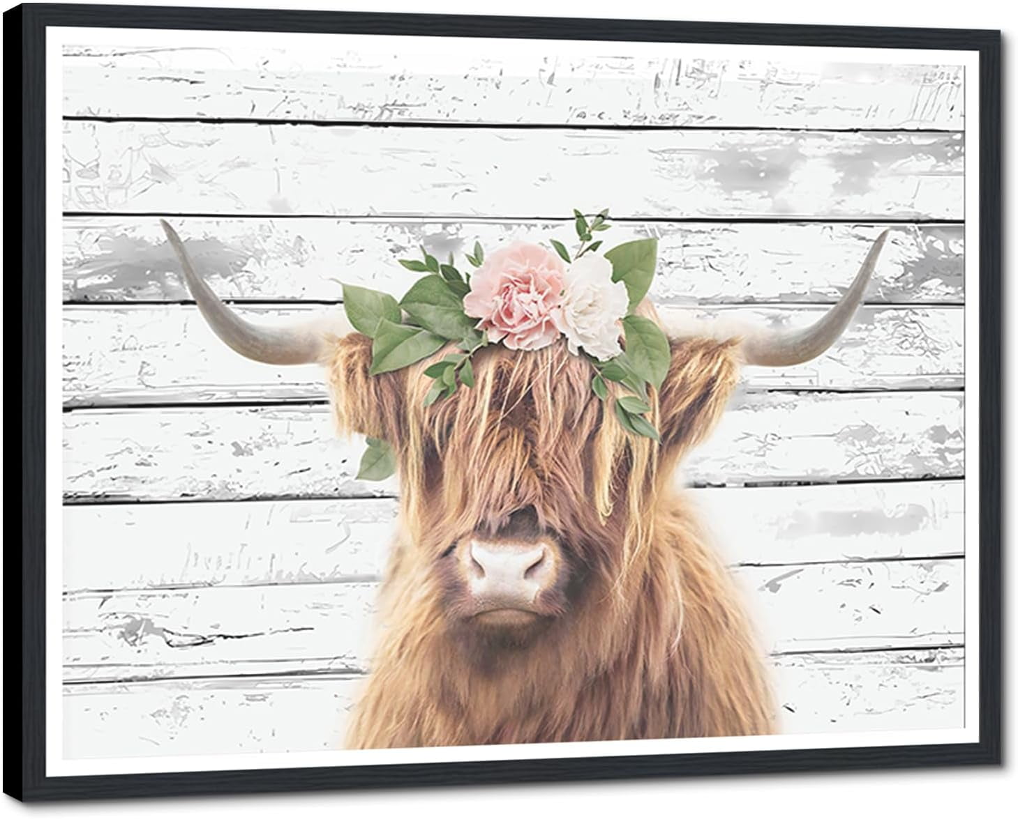 AVOI Abstract Highland Cow Wall Art Highland Cow Canvas Art with Frames ...