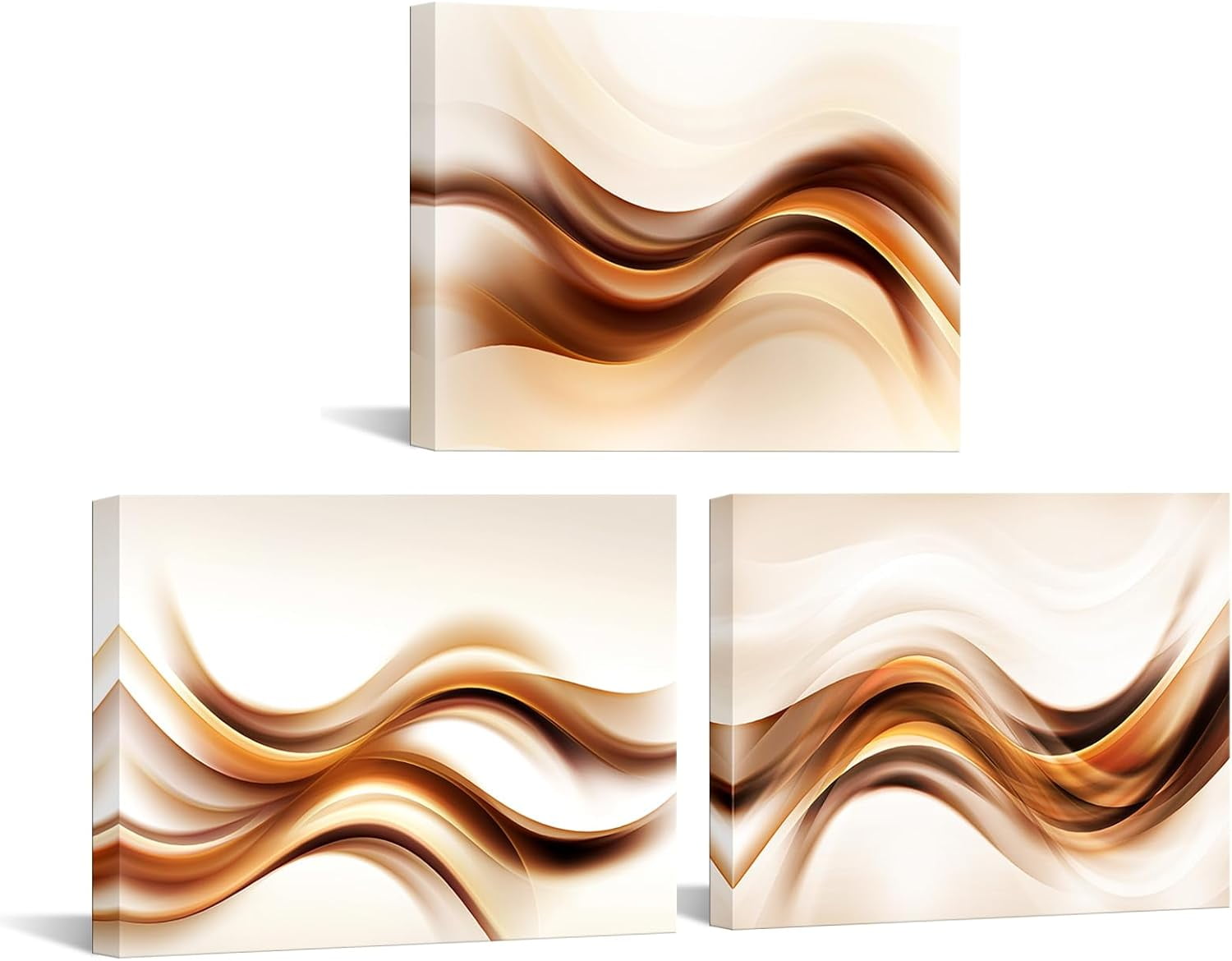 AVOI Abstract Orange and White Lines Wall Art, Mid Century Modern Burnt ...