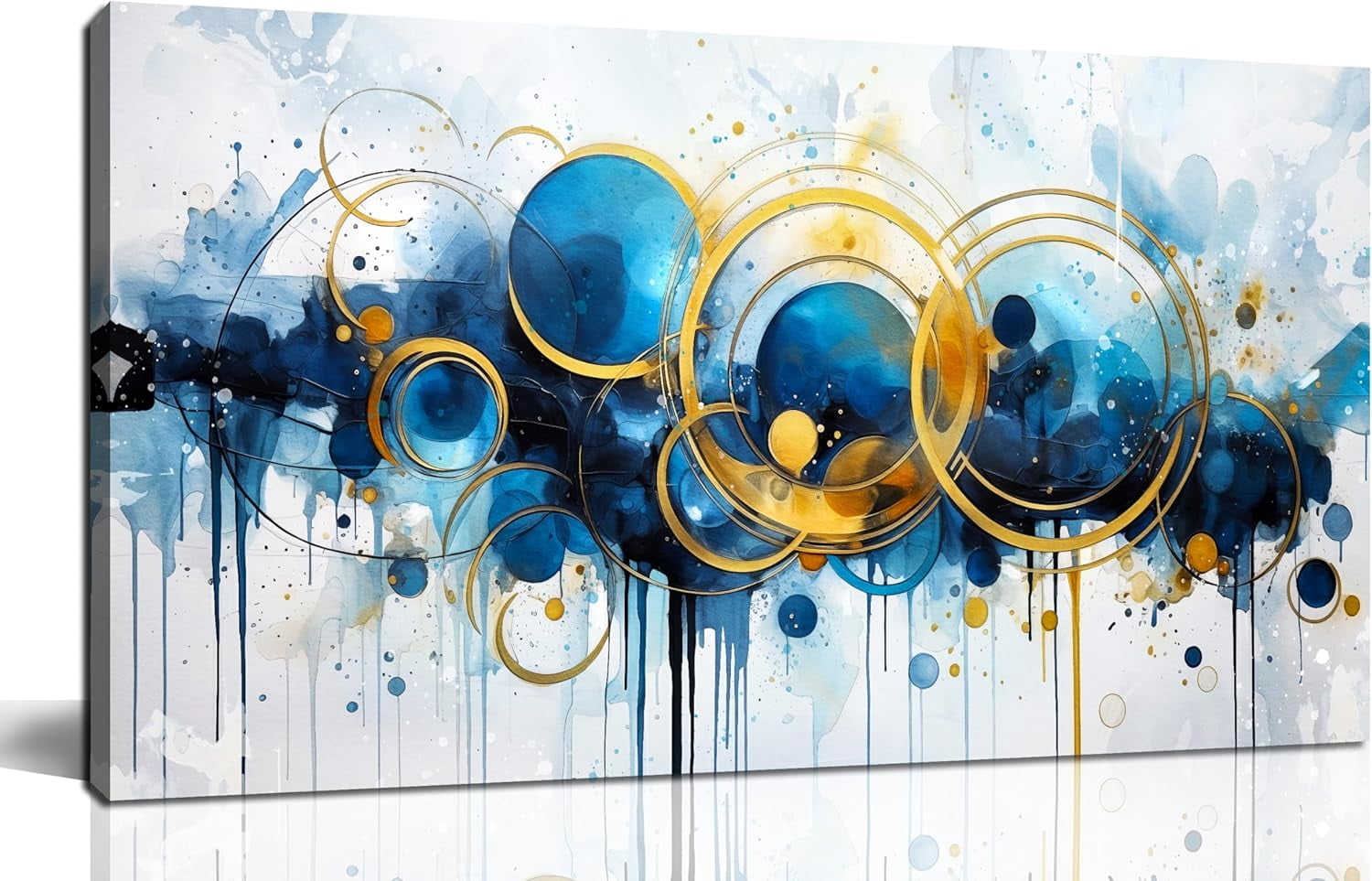 AVOI Abstract Painting Wall Art-Bedroom Wall Decor-Blue Pictures for ...