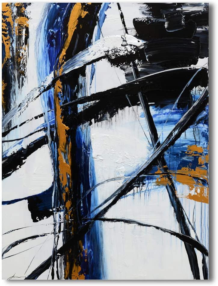 AVOI Abstract Wall Art Grunge Color Composition Blue and Large Gallery ...