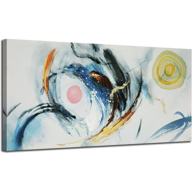 AVOI Abstract Wall Art Modern Blue Grey Painting Textured Lines Picture ...