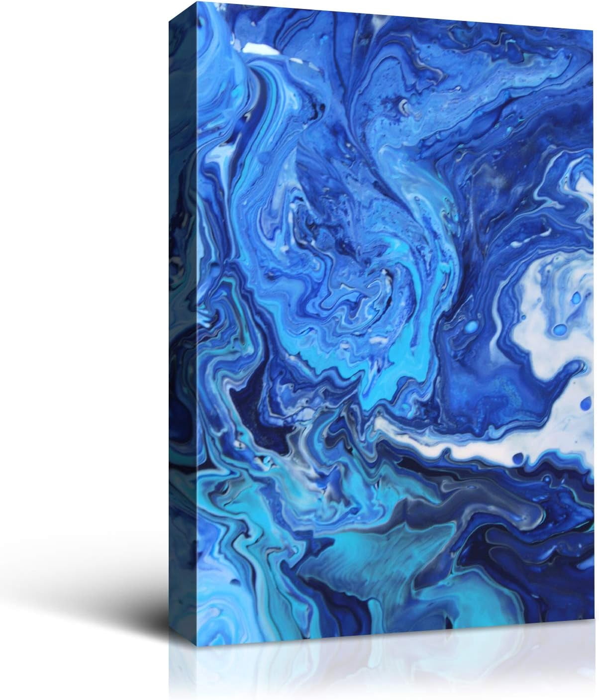 AVOI Abstract Wall Art Modern Classical Blue Abstract Ocean Canvas Wall ...