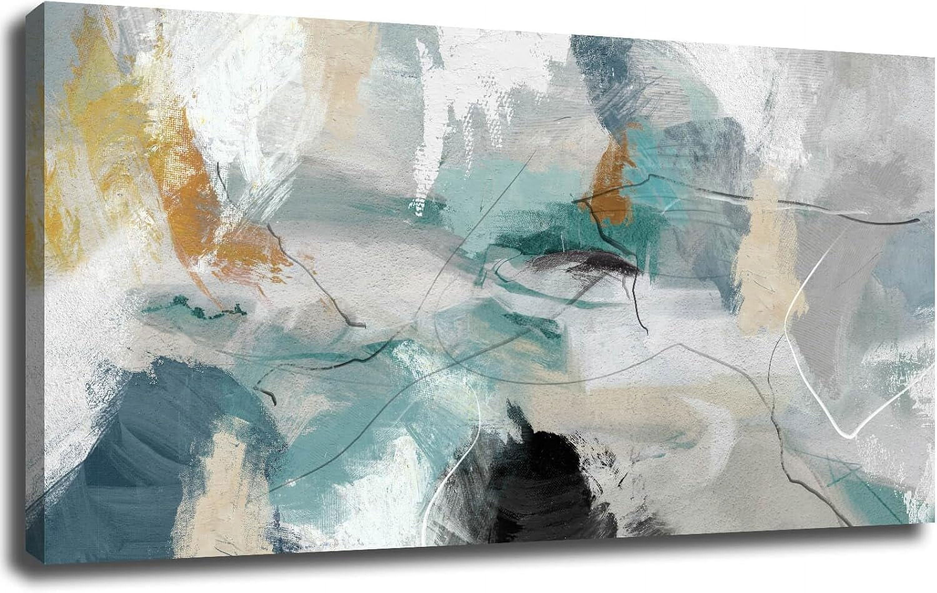 AVOI Abstract Wall Art Teal Canvas Wall Art Living Room Decorations ...