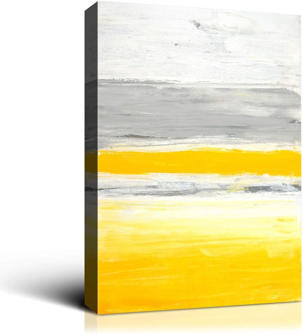 AVOI Abstract Wall Art - Yellow and Gray Picture Wall Art on Canvas ...