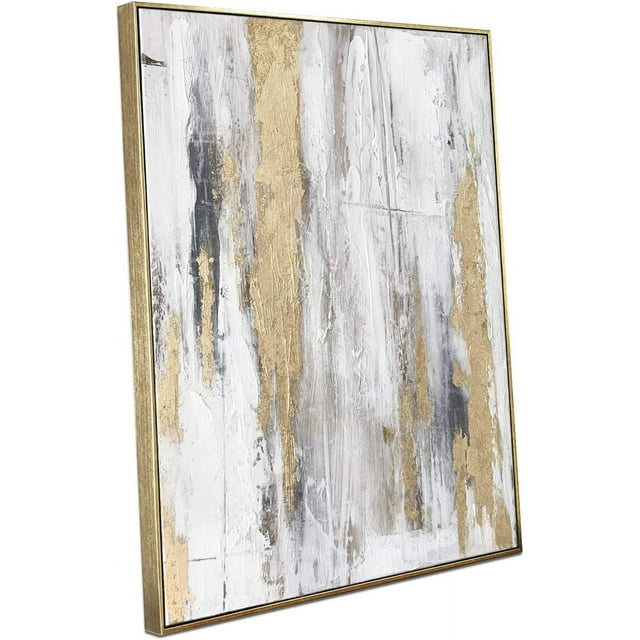 AVOI Abstract Wall Art with Gold Foil - 24 x 32 Inches Gold and Gray ...