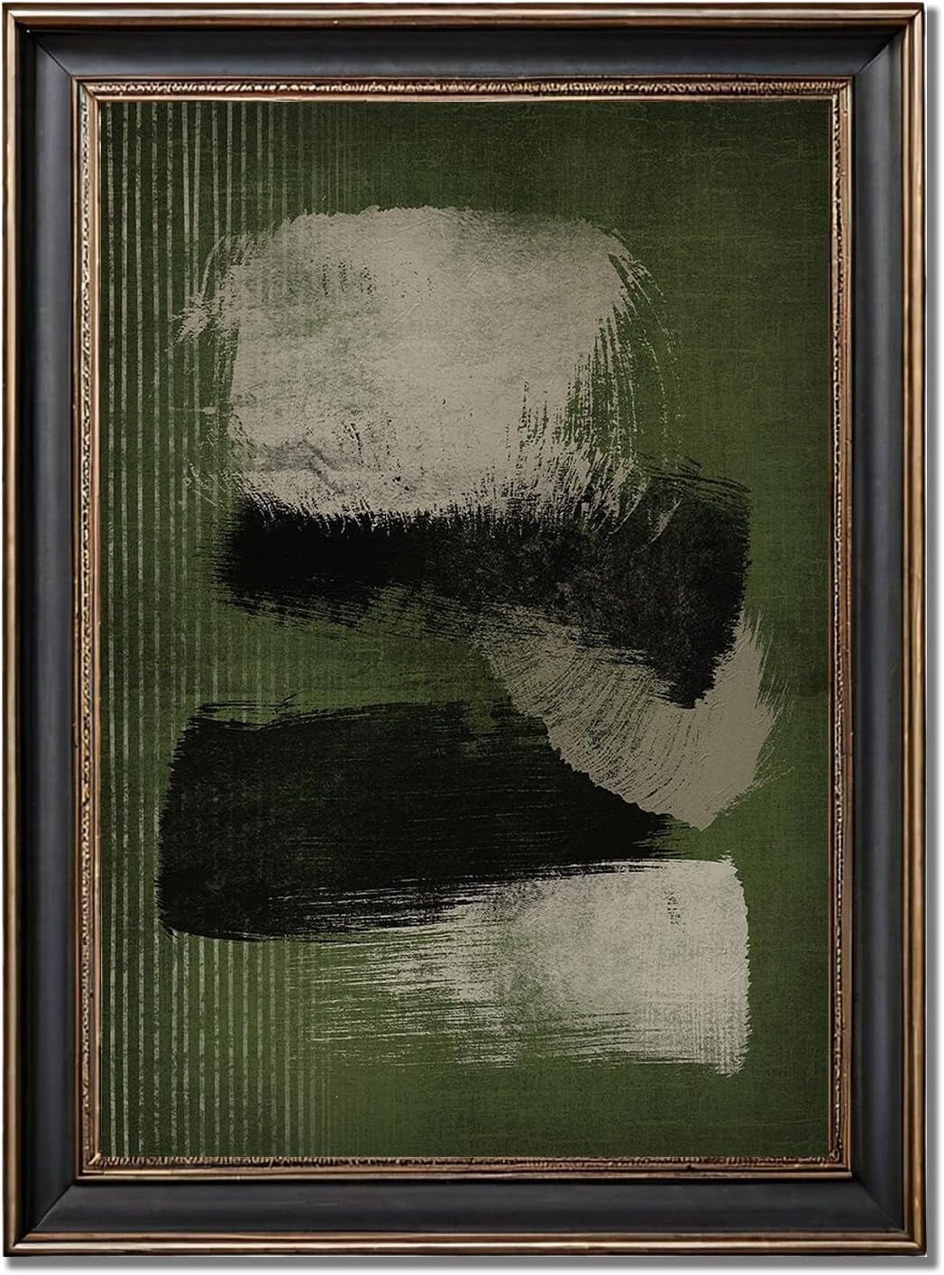 AVOI Abstract Wall ArtBrush Stroke Wall Art Decor Dark Green Wall Art ...