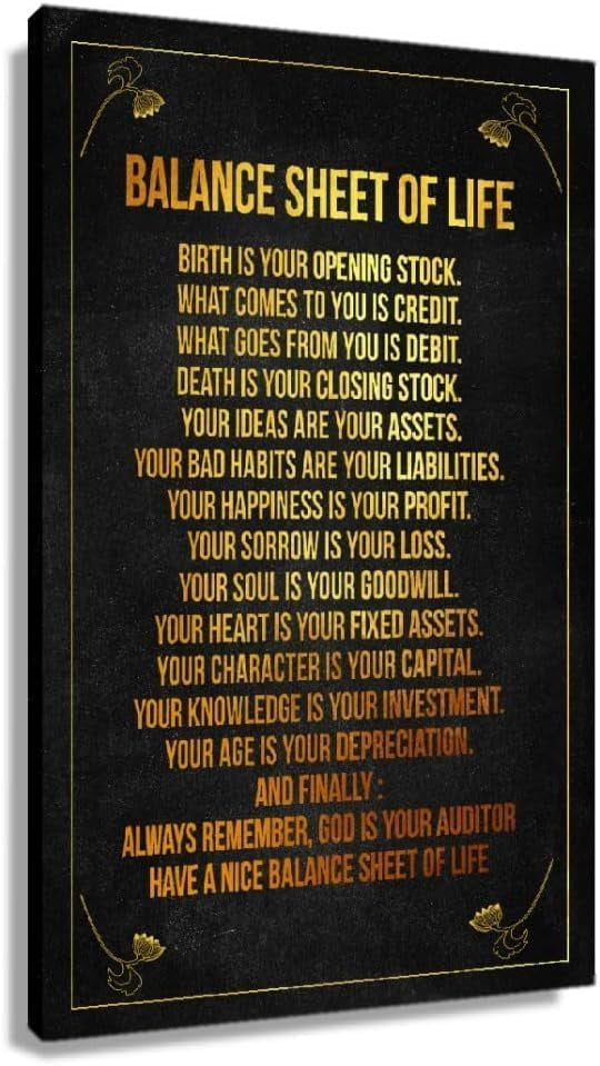 AVOI Accountant Balance Sheet of Life Poster Vintage Knowledge Chart ...