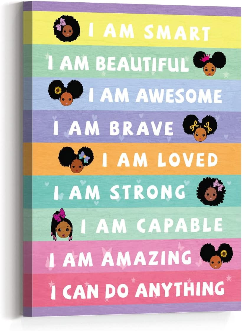 AVOI Affirmation Wall Decor,I Am Smart Black Girl Affirmation ...