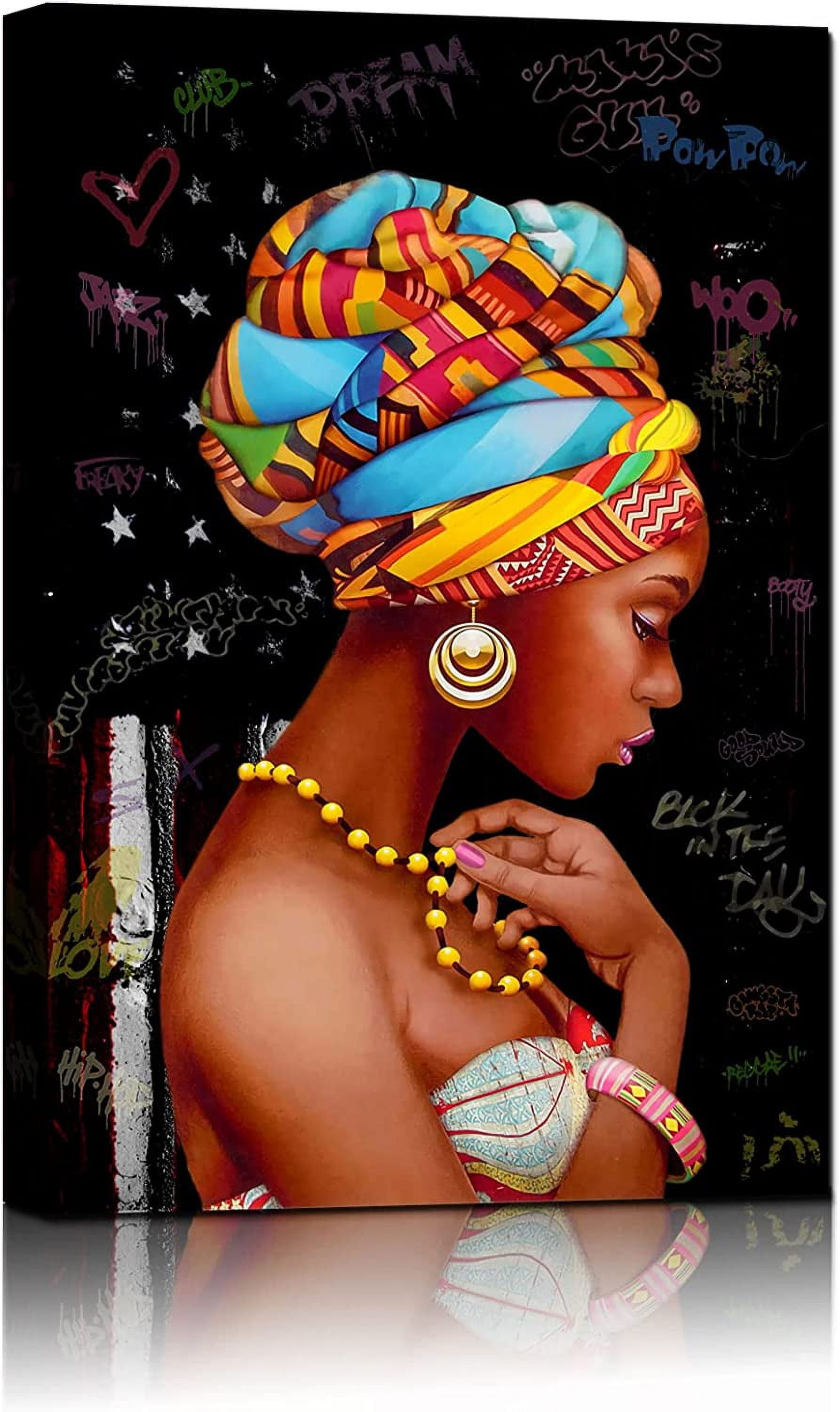 AVOI Africa Art Wall Decor, African Women Wall Art Unframed, Black Women Art Wall Decor, African ...
