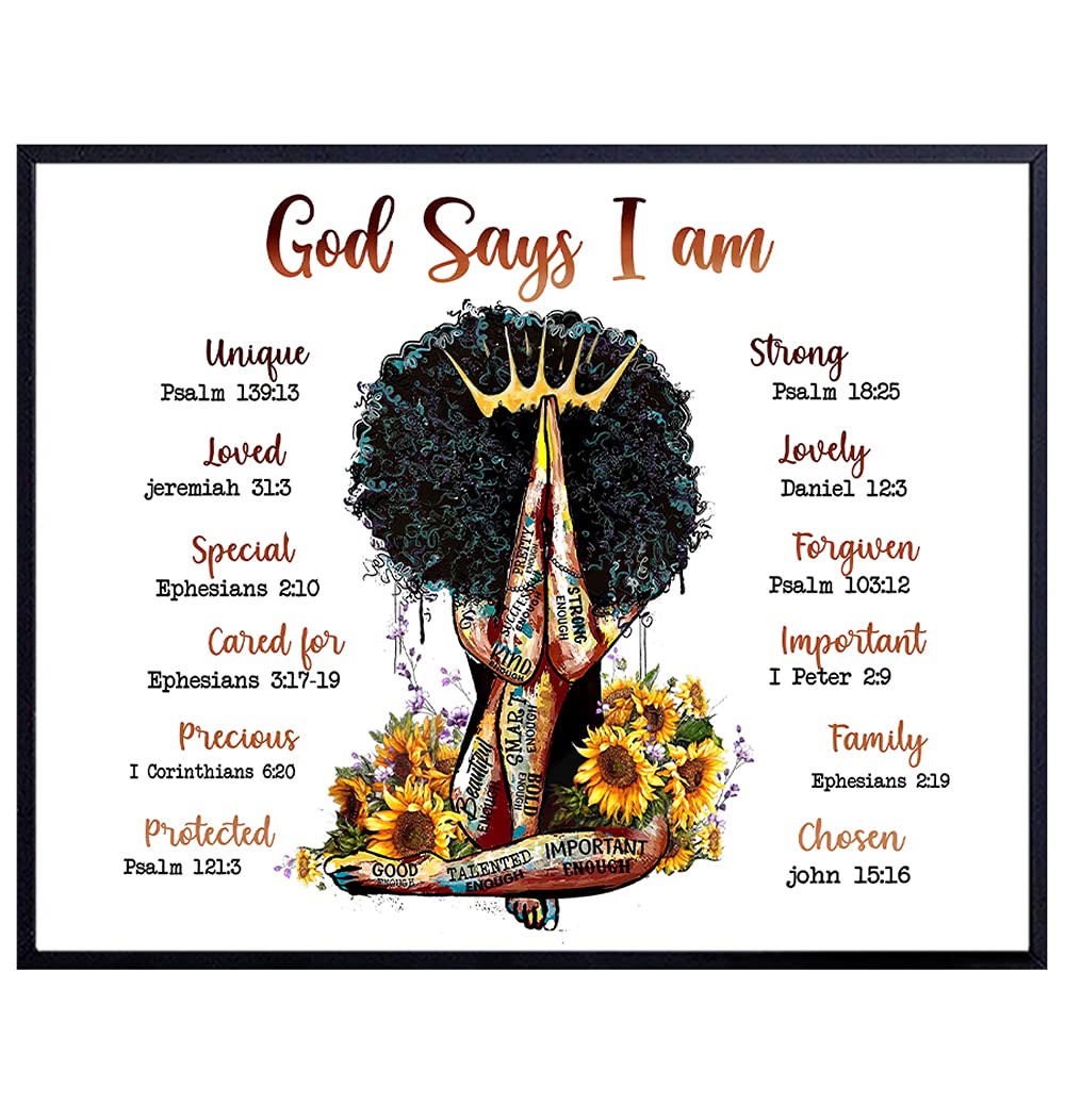 AVOI African American Black Wall Art - Religious Spiritual Bible Verse ...