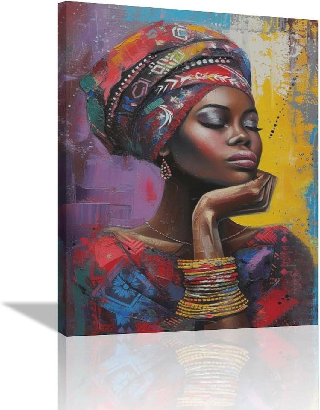 AVOI African American Canvas Wall Art Black Woman Poster Pictures Wall Decor Minimalist Girl Art ...