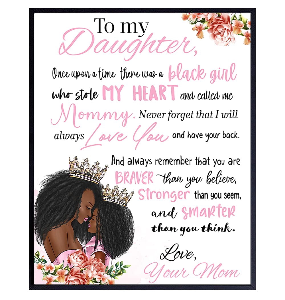 AVOI African American Girl Wall Art - Black Art - Daughter Gifts ...