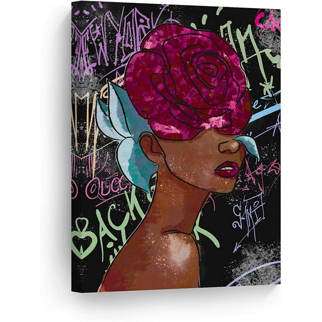 AVOI African American Wall Art, Black Art Wall Decor, African American Black Art, Black Girl ...