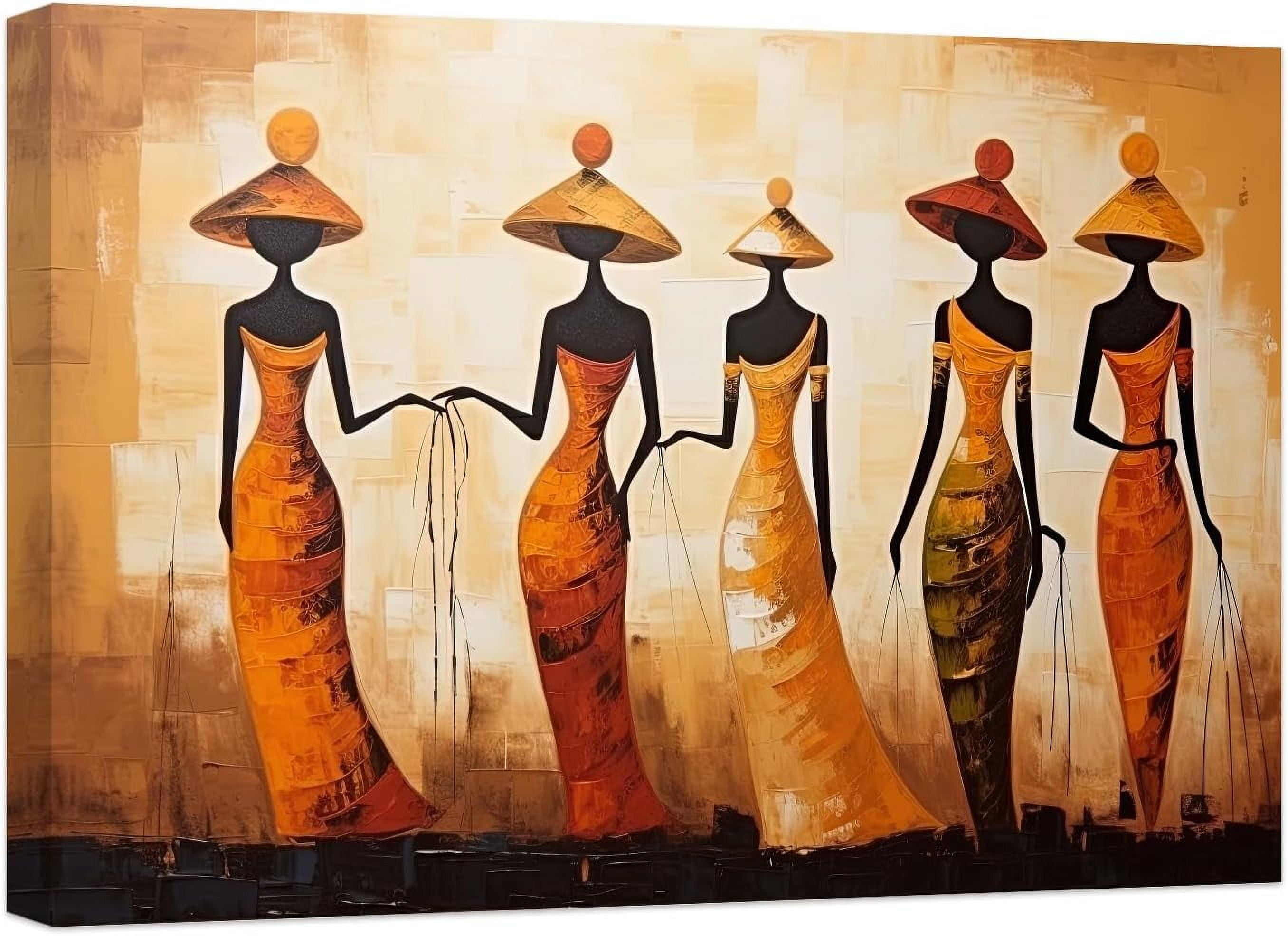 AVOI African American Woman Wall Art Black Aart Wall DecorAfrican Tribal Painting Africa Ethnic ...
