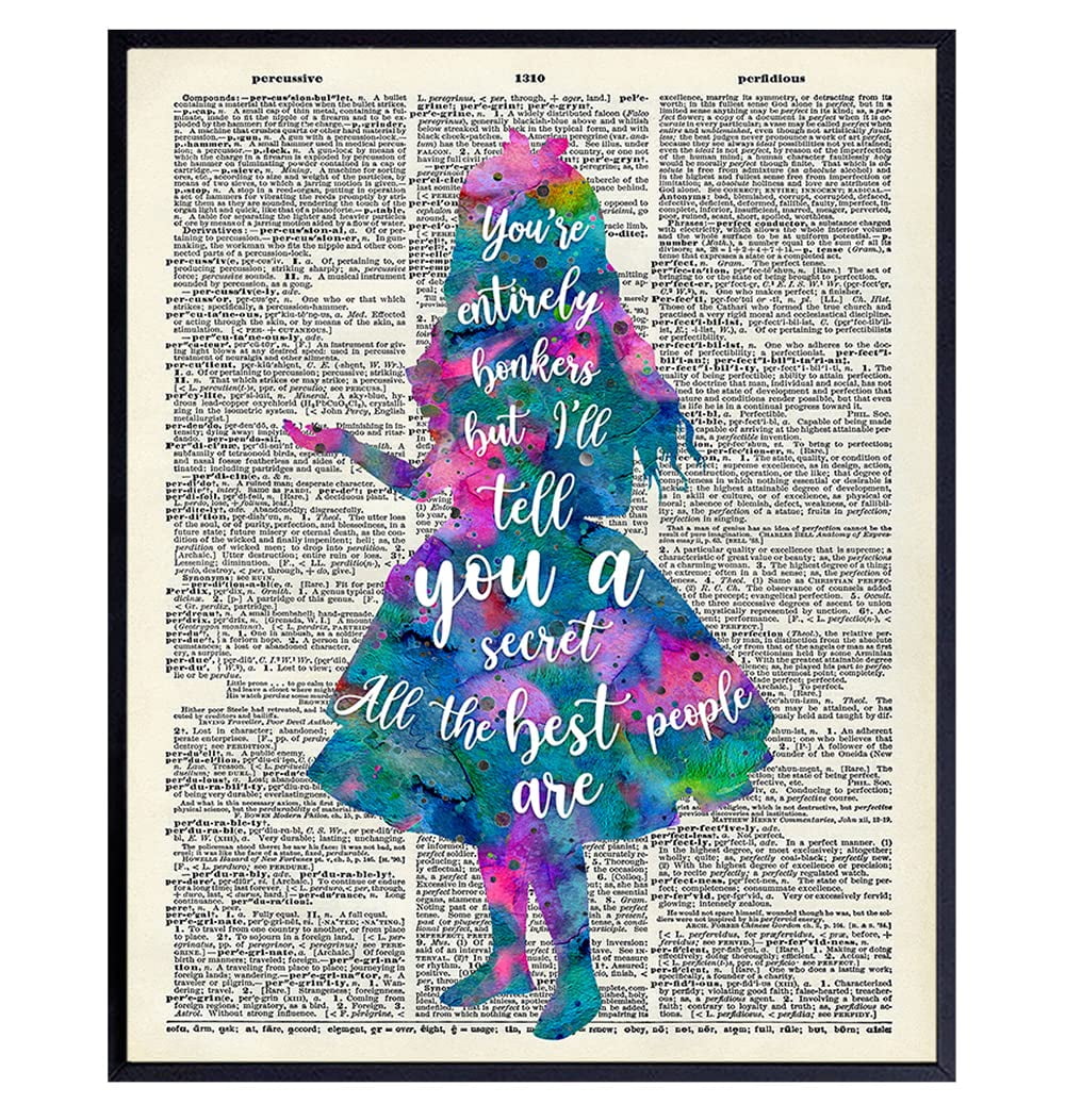 AVOI Alice Wonderland A.A. Milne Quote Dictionary Wall Art Decor ...