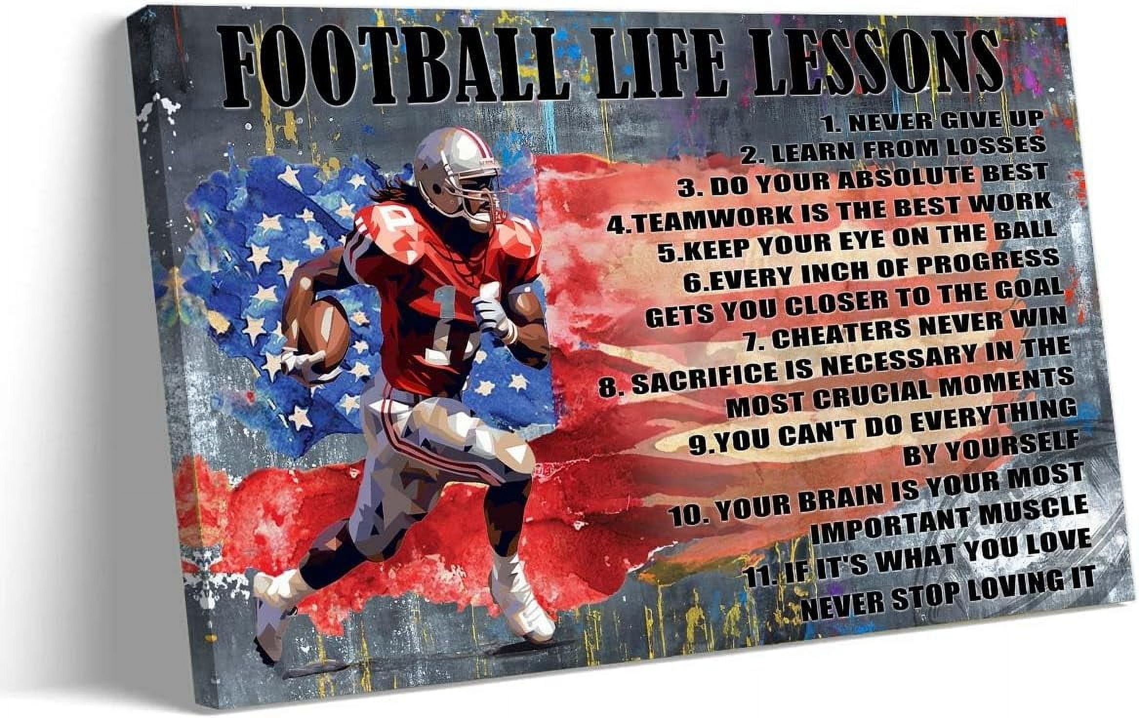 AVOI American Football Poster Life Lessons Inspirational Quotes Wall ...