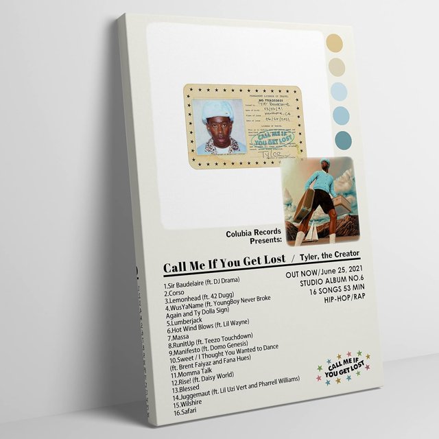 AVOI American Rapper Poster Call Me If You Get Lost Canvas The Creator ...