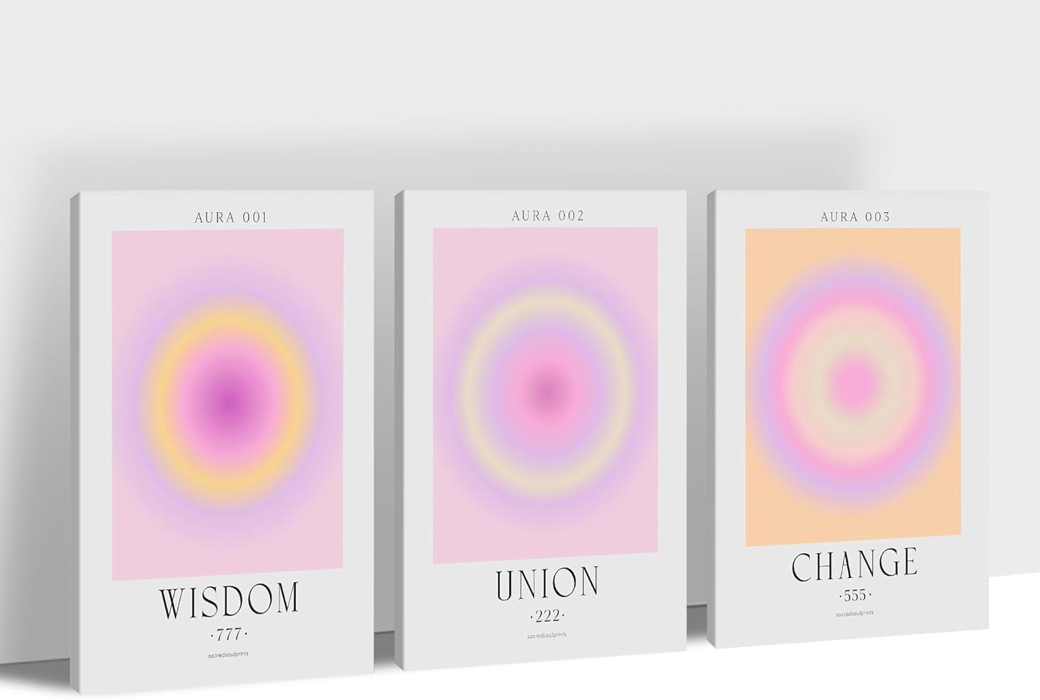 AVOI Angel Number Wall Art, Aura Gradient Poster Picture for Pink Dorm ...