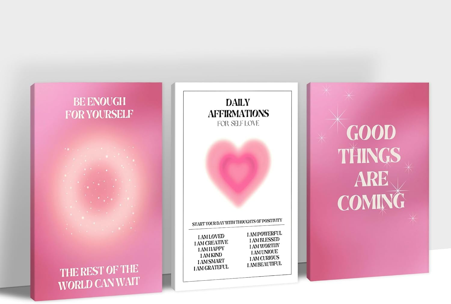 AVOI Angel Number Wall Art, Daily Affirmations Aura Poster for Pink ...