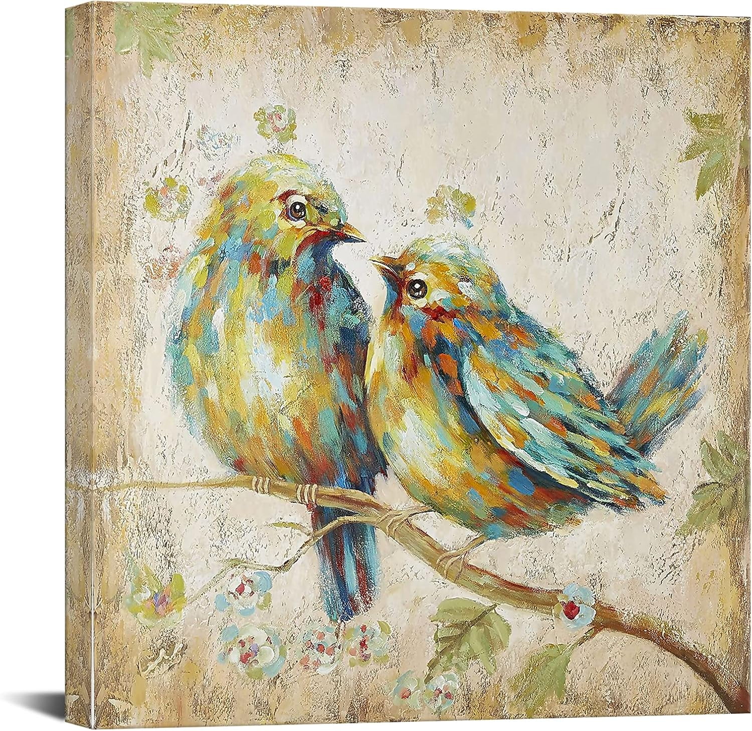 AVOI Animal Canvas Wall Art Birds Couple on Tree Branch Picture Family ...