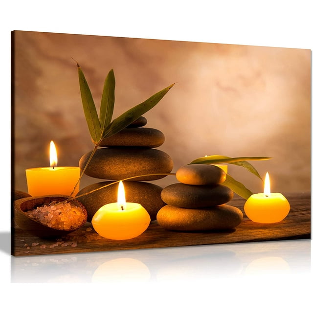 AVOI Aromatic Candles & Zen Stones Canvas Wall Art Picture Print (30x20in) - Walmart.com